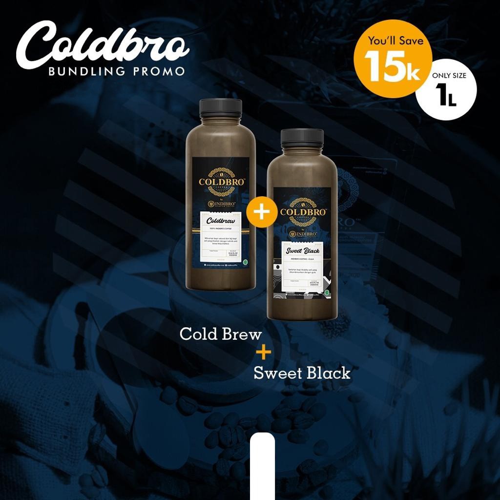 Jual INDIBRO Kopi COLDBRO Cold Brew dan Sweet Black Bundling Promo 1L ...