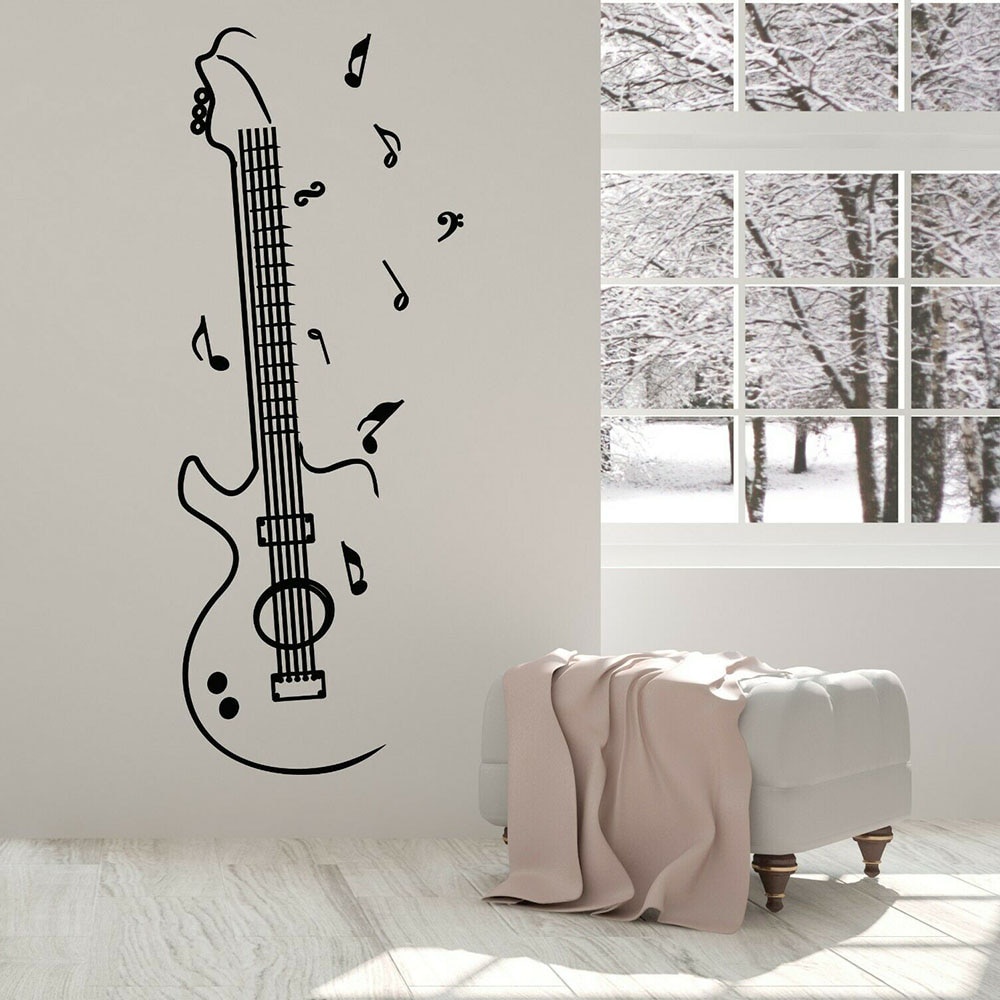 Jual Wall Cutting Sticker Music Pola Gitar Stiker Dinding Vinil untuk ...