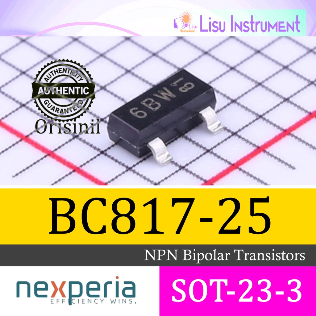 Jual BC817-25 45V 500mA NPN Bipolar Transistor BC817 6B 6Bw BJT SOT-23 ...