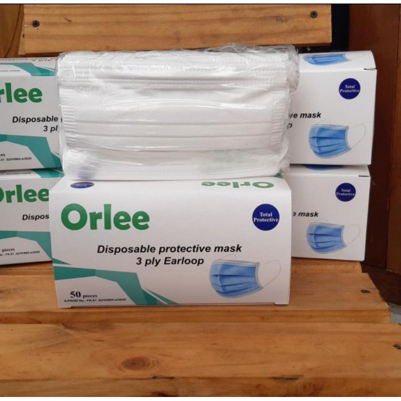 Jual ORLEE Masker Disposable 3ply ( 1Box 50 Pcs) | Shopee Indonesia