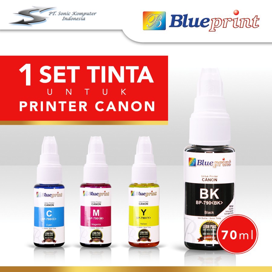 Jual TINTA COMPATIBLE CANON GI 790 BK C M Y / COLOR BLUEPRINT BP 790 ...