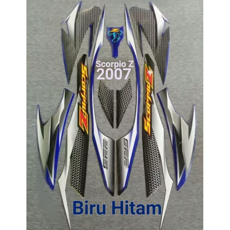 Jual lis body/ striping / stiker yamaha scorpio z 2007 Biru Hitam ...