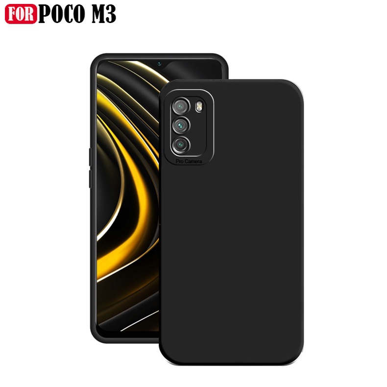 Jual Case Poco M3 Softcase Slim Black Macaron Liquid Case Casing ...