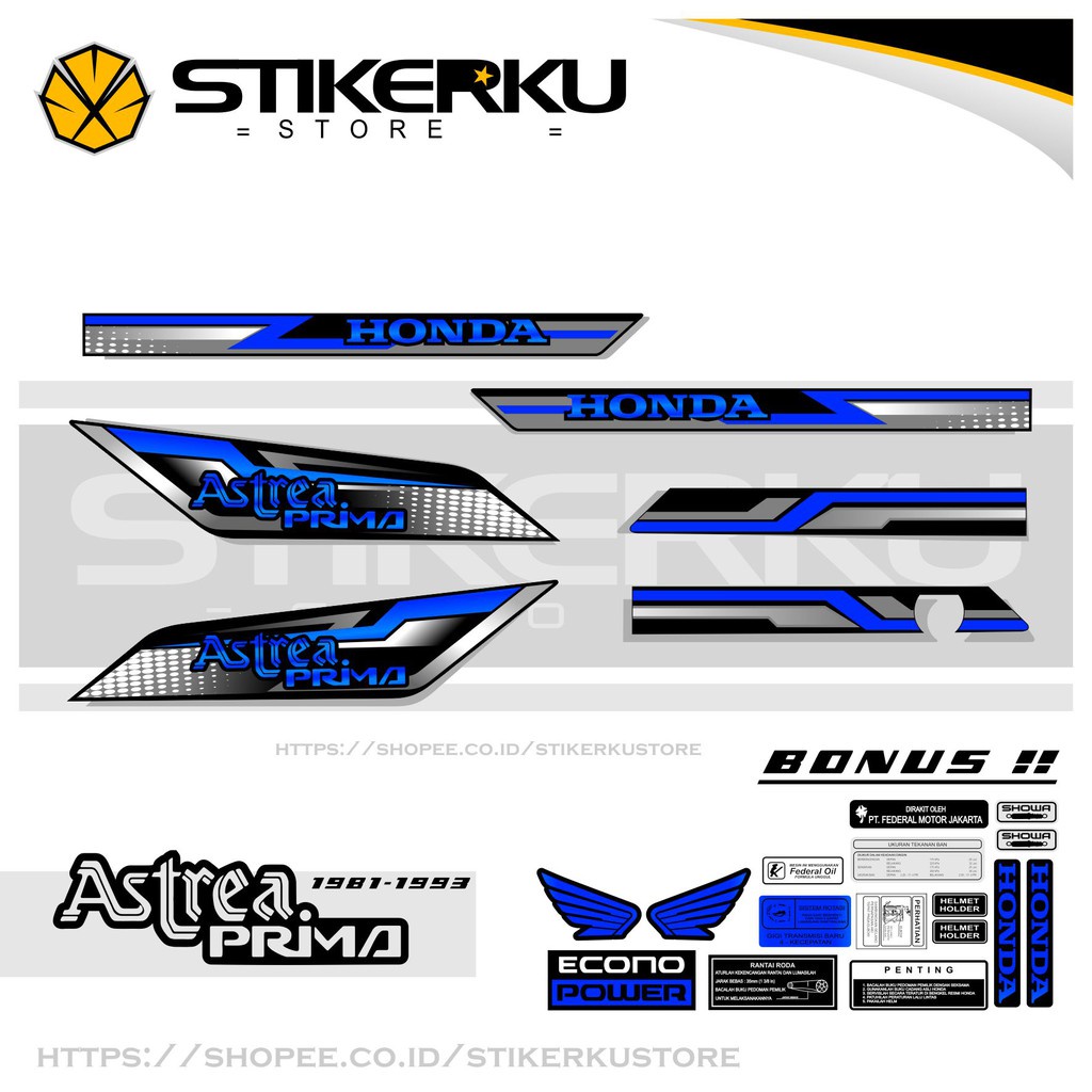 Jual STRIPING STOCK DECAL STICKER STIKER VARIASI HONDA ASTREA PRIMA ...