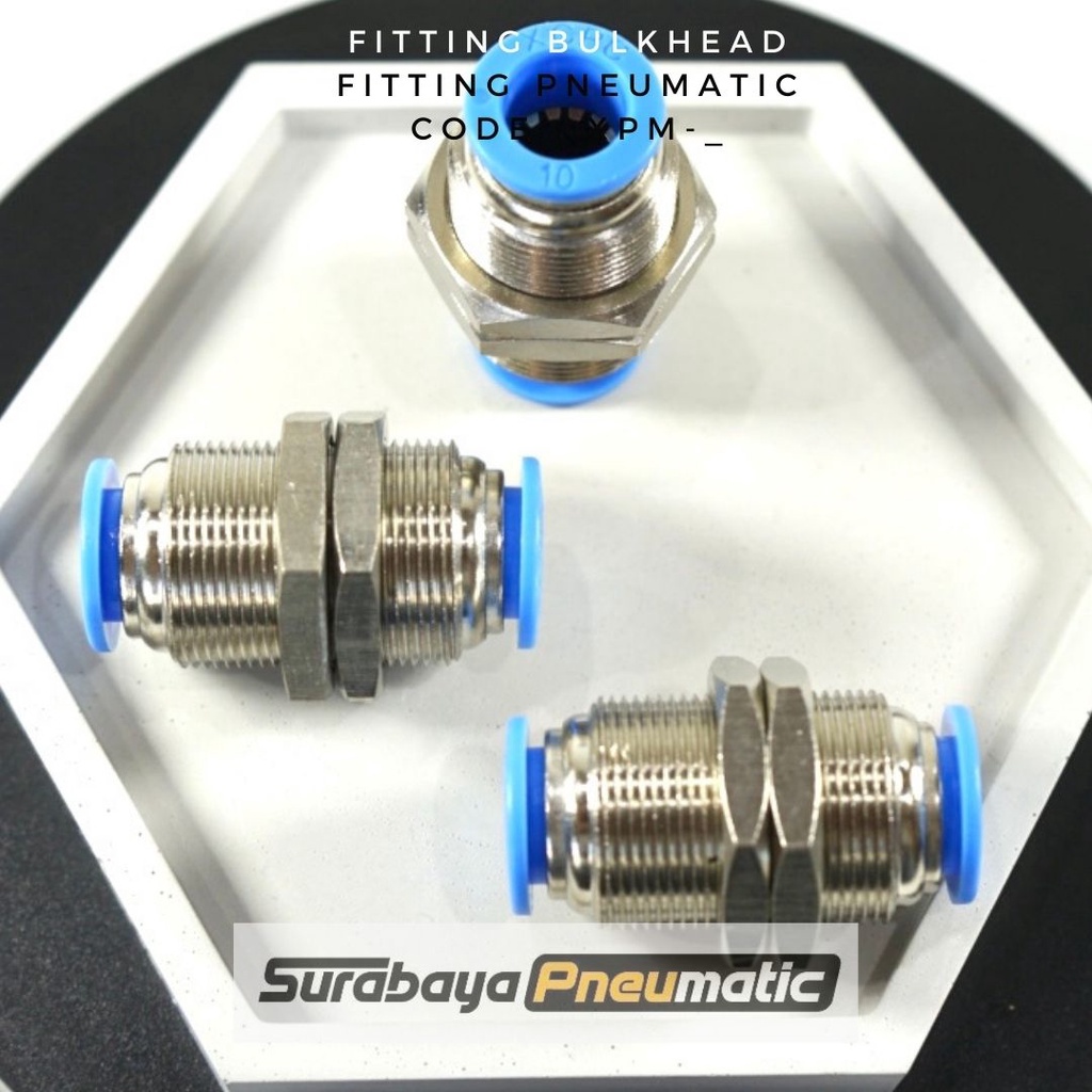 Jual Fitting Pneumatic Bulkhead 6mm - XPM6 - Push in 6mm Brand “XCPC ...