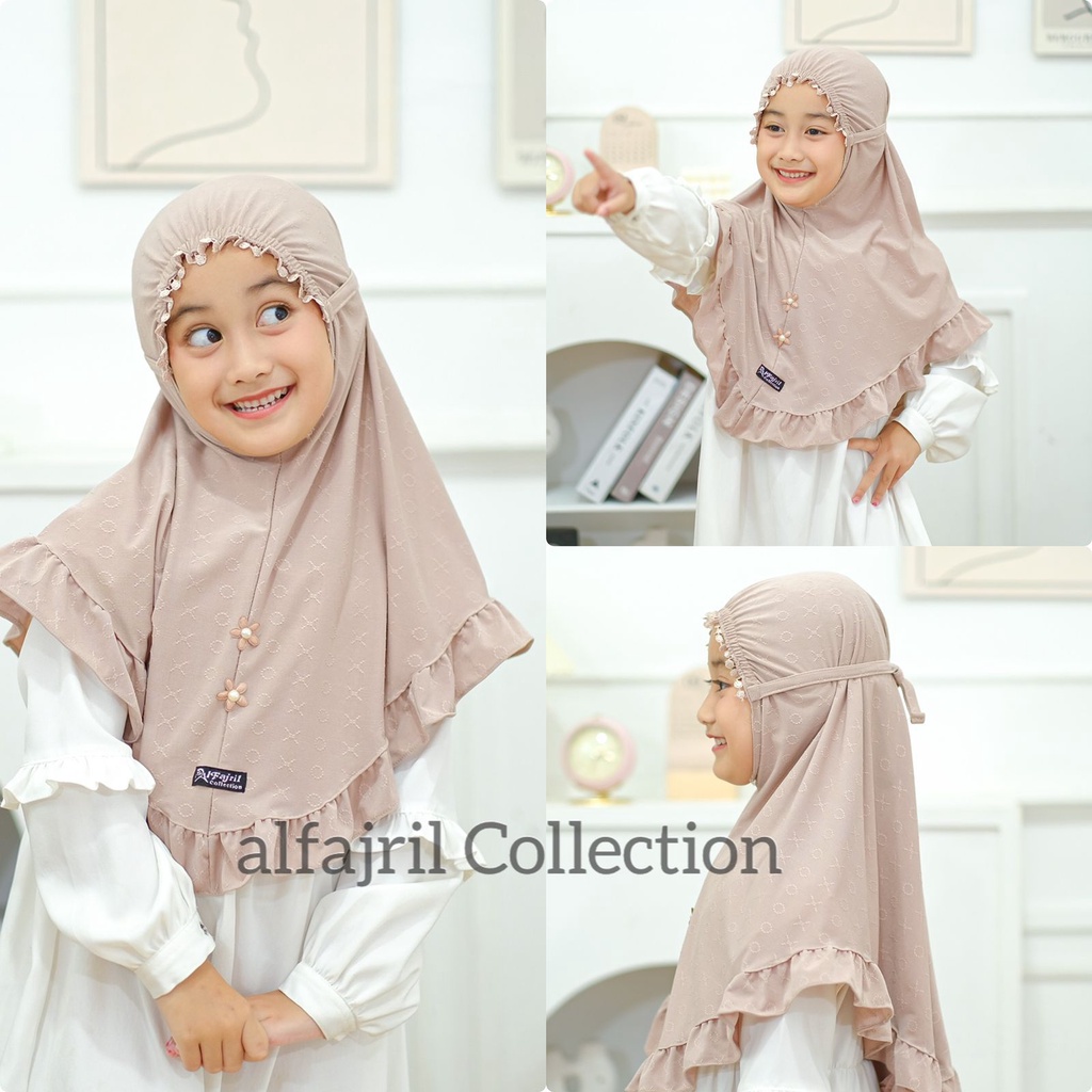 Jual Jilbab anak bergo kerut kids Bunga or al fajril collection 3-6 TH ...