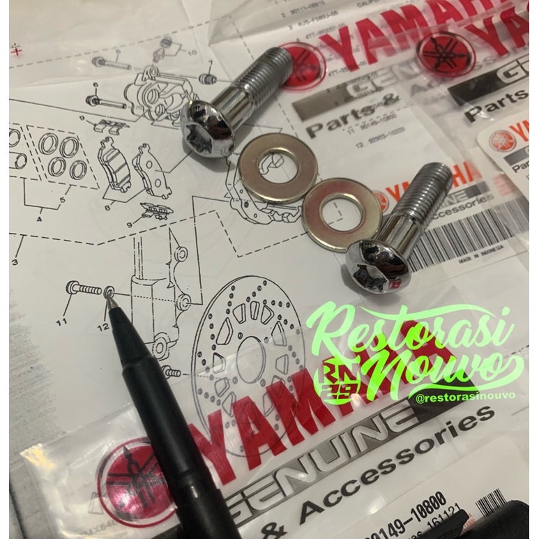 Jual Baut L bintang kaliper yamaha baut bintang baut kaliper depan original baut tabung sok ...