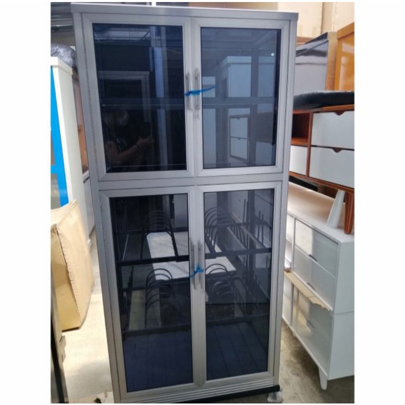 Jual Rak Piring Full Box / Lemari dapur aluminium | Shopee Indonesia