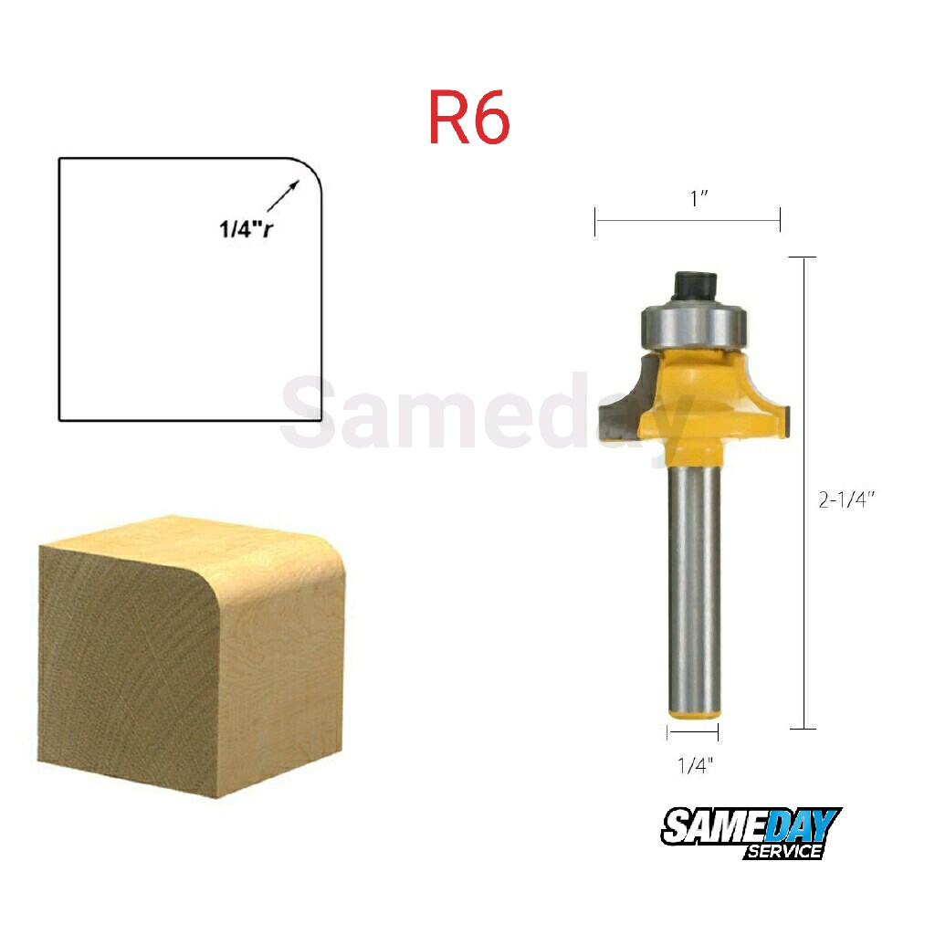 Jual Mata Profil Sudut Round Over Router Bit R6 Flush Trimmer HPL ...