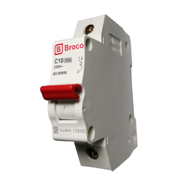 Jual MCB Broco 10A 10amp 10amper 10 amper C10 Breaker 23000V 50Hz 1fase ...