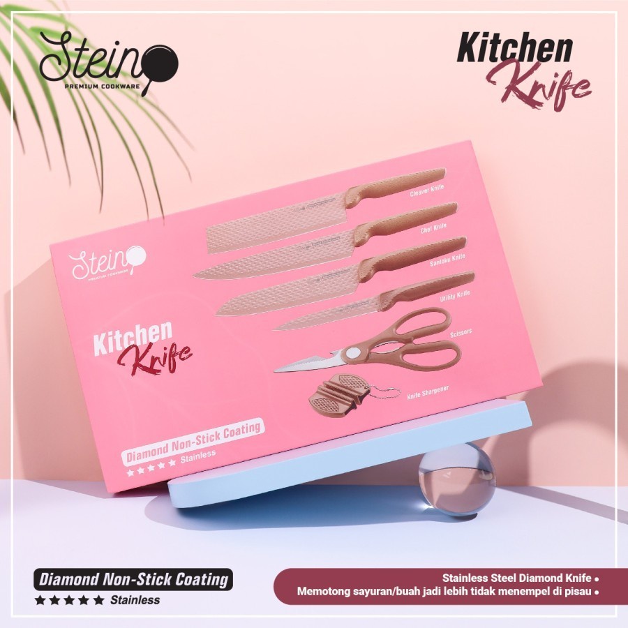 Jual Stein Cookware Diamond Knives Set 6 in 1 Pisau Dapur | Shopee ...