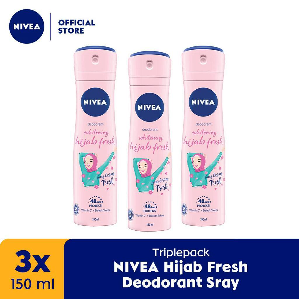 Jual NIVEA Hijab Fresh Deodorant Spray 3 x 150mL | Shopee Indonesia