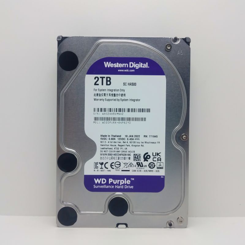 Jual Hardisk 2TB WD Purple/Skyhawk Sata 3,5" Baru 0 Days -HDD 2TB ...