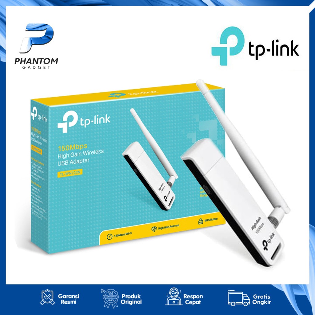 Jual TP-LINK TL-WN722N 150Mbps High Gain Wireless USB Adapter | Shopee ...