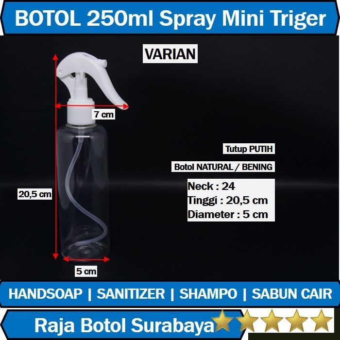 Jual Botol Trigger 250ml mini spray triger kispray disinfektan sanitizer | Shopee Indonesia