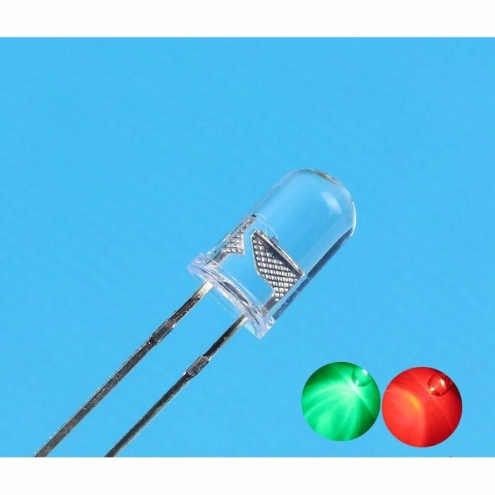 Jual 10 Buah Lampu Led 5mm Bening Clear Nyala Kedip Flash Ganti 2 Warna ...