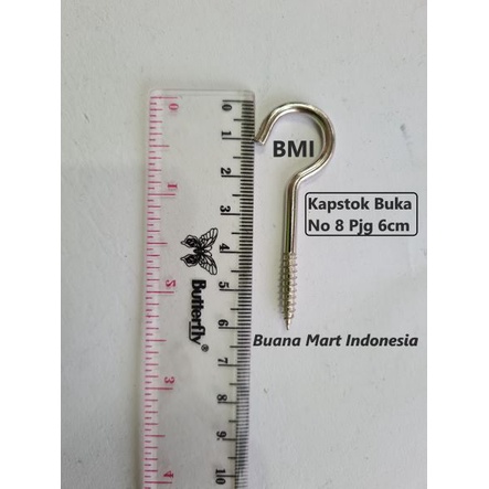 Jual Kapstok Buka No 8 Panjang 6cm | Hook Skrup | Gantungan Besi ...