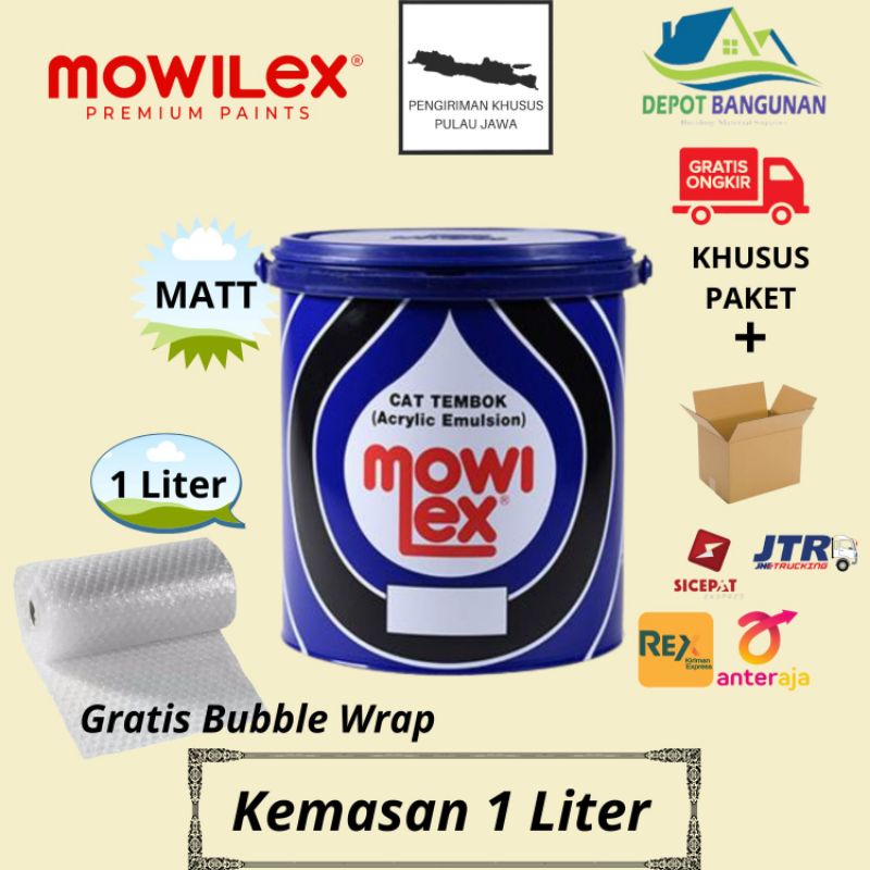 Jual Cat Taman Plafon GRC Cat Tembok MOWILEX Interior 1 Liter ( PAKET ...