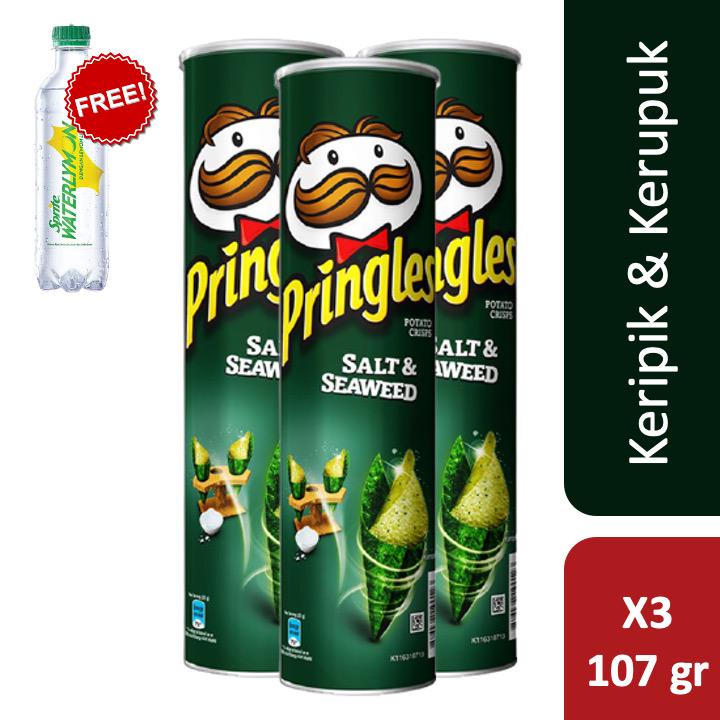 Jual Pringles Salt & Seaweed 107 gr - 3 pcs Free Sprite Waterlymon 425 ...