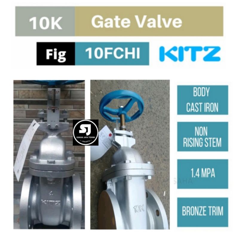 Jual GATE VALVE 4INCH KITZ FCHI JIS 10K CAST IRON | Shopee Indonesia
