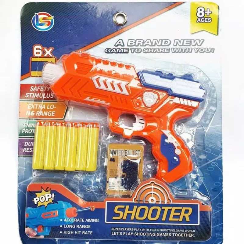 Jual maenan pistol Soft Gun Shooter terbaru 2in1 soft bullet and ...