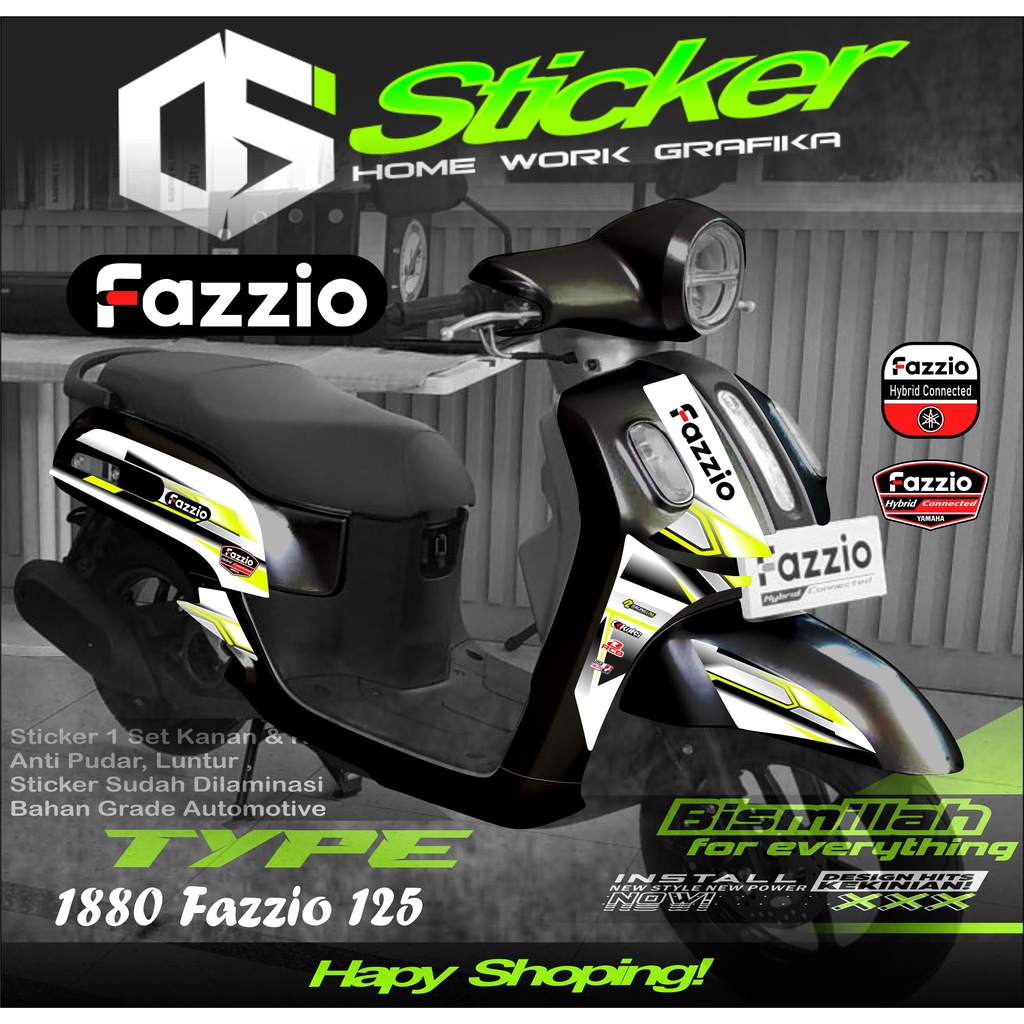 Jual 1880 Sticker Striping Motor YAMAHA FAZZIO 125 List Variasi Desain Abstrack Grafis Terbaru ...