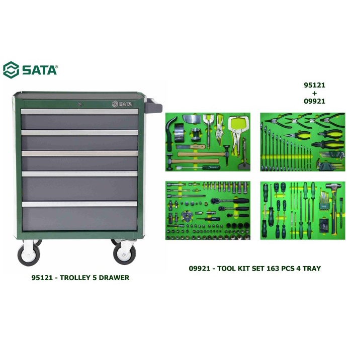 Jual SATA 95121+09921 Trolley 164 Pc Auto-Body Repair Tool | Shopee ...