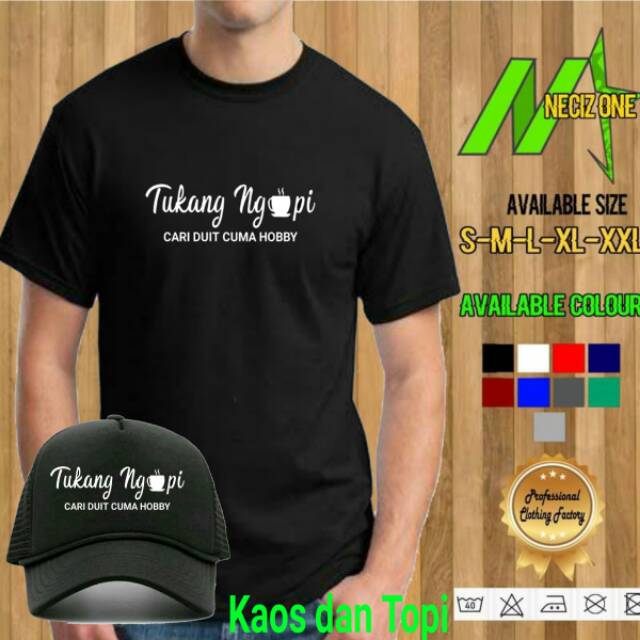 Jual KAOS DAN TOPI TUKANG NGOPI CARI DUIT CUMA HOBI PAKET KAOS+TOPI ...