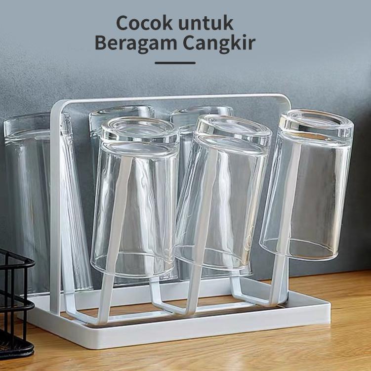 Jual Fresh Greenland Rak Gelas Organizer Besi Anti Karat Tempat Cangkir Rak Dapur Minimalis ...