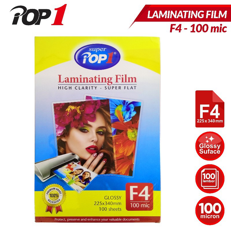 Jual [PAK] POP 1 LAMINATING FILM LAM F4 (100MIC) KERTAS LAMINATING ...