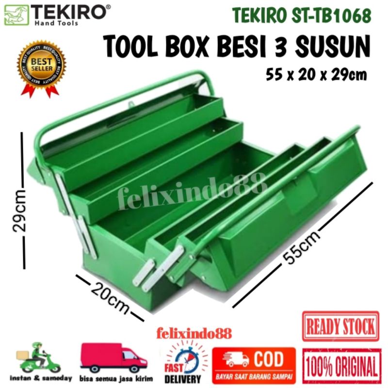 Jual Tool Box Tekiro 3 Susun Besi 550x200x290mm Toolbox Set | Shopee Indonesia