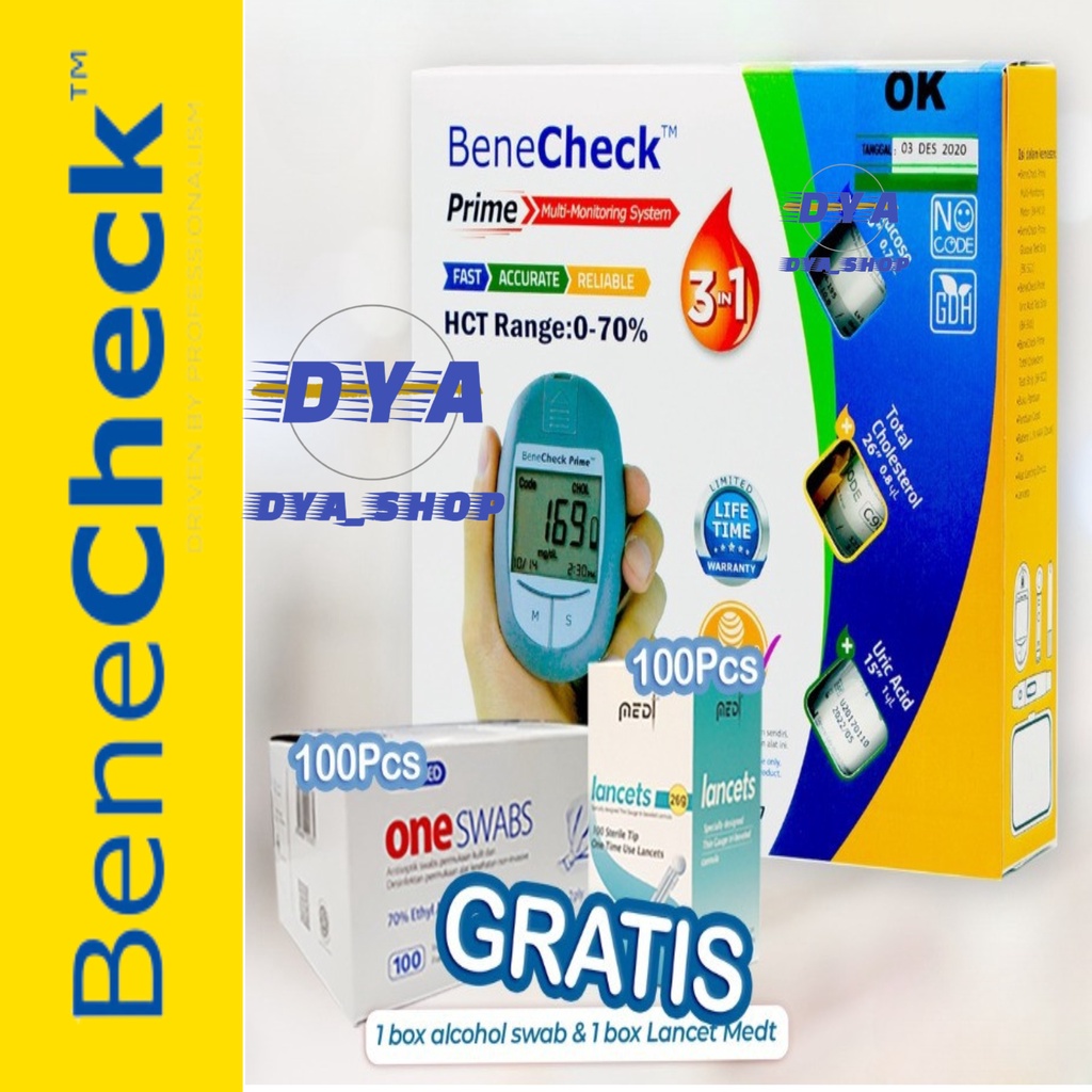 Jual ALAT CEK Gula Darah / Asam Urat / Cholestrol / Benecheck Prime Kit ...