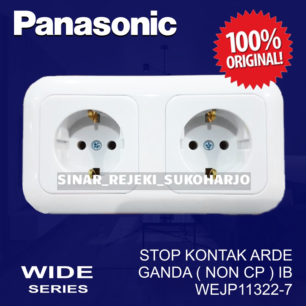 Jual Panasonic IB Stop Kontak Double Non CP Putih Inbow Tanam WEJP ...