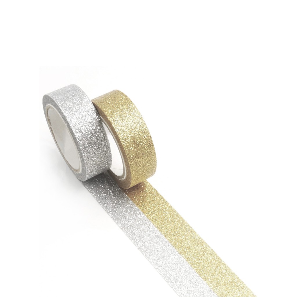 Jual Gold Silver Glittering Washi Tape Selotip Kertas Emas Perak ...