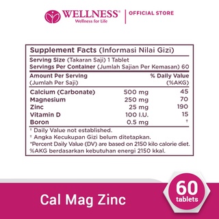 Jual Wellness Cal/Mag/Zinc - 60 Tablets | Shopee Indonesia