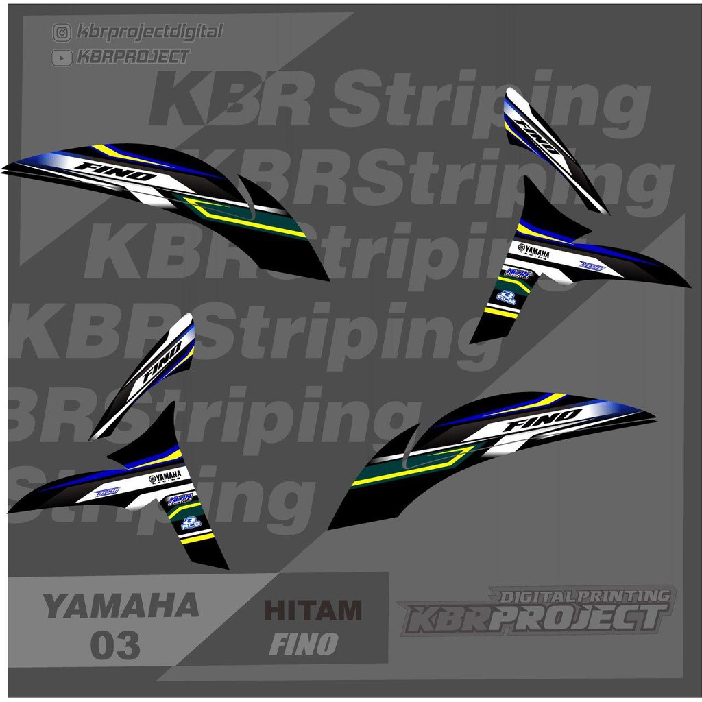 Jual (cod) Stiker Motor fino sticker striping list motor yamaha fino 03 ...