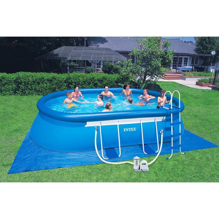 Jual Intex oval frame pool set Family 610cm Kolam renang Keluarga 28194 ...