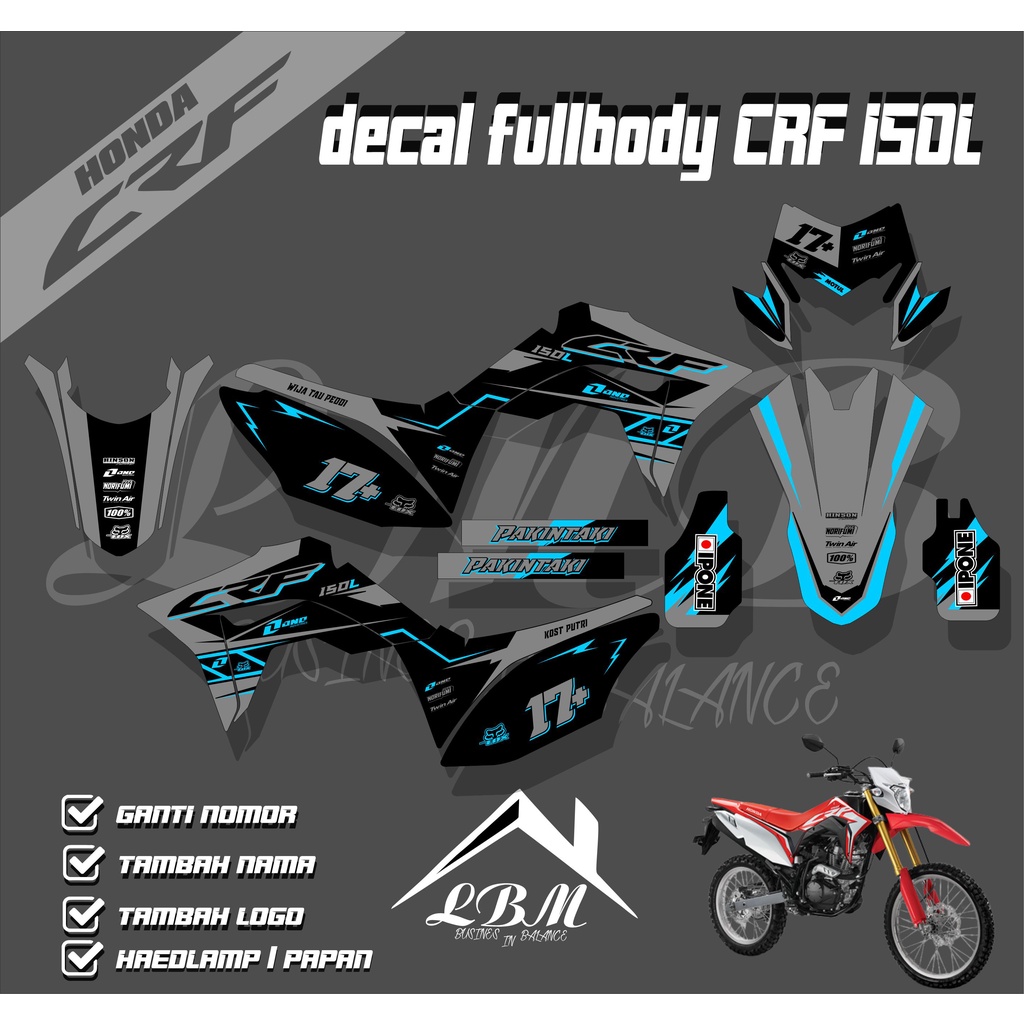 Jual Decal Honda CRF 150L Full Body Desain Simpel Minimalis | Shopee ...
