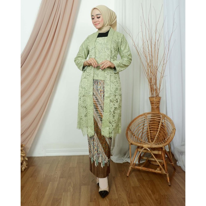 Jual KEBAYA BRUKAT KUTUBARU TUNIK MODERN LENGAN PANJANG Furing Katun ...