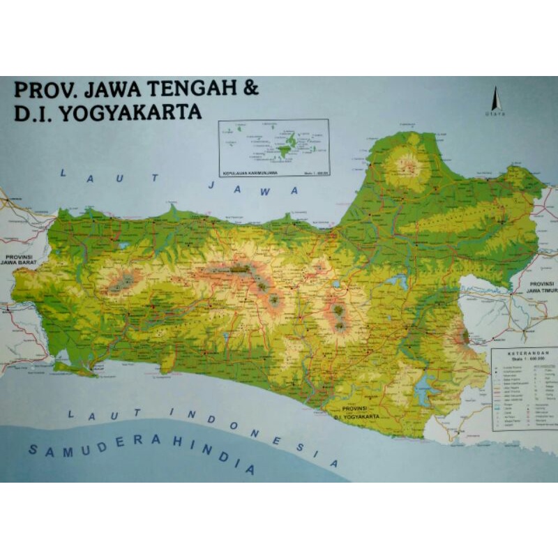 Jual peta provinsi jawa tengah D.I yogyakarta terlaris (free bubllewrap ...