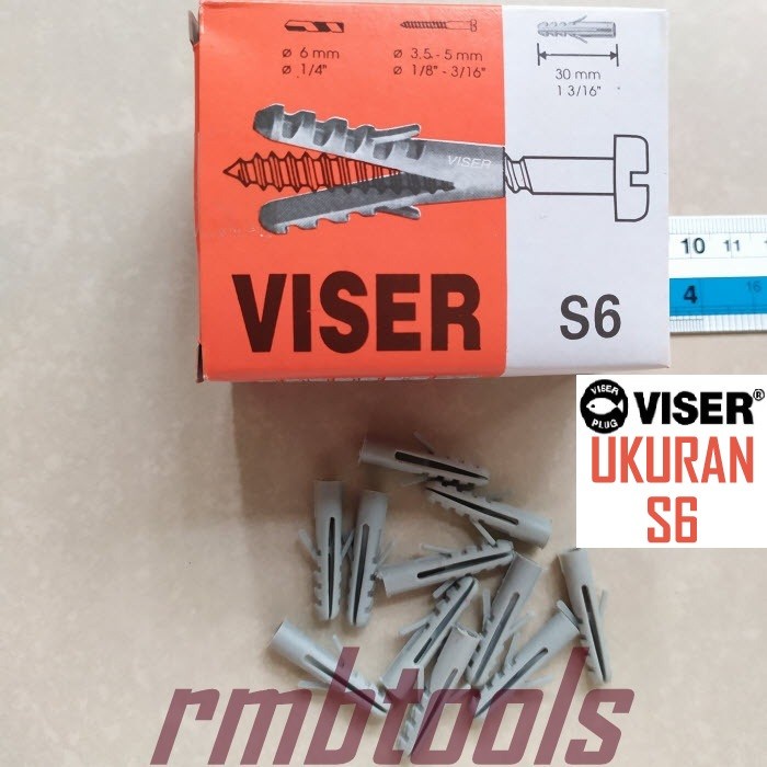Jual [1Dus] Viser Merah S6 Nylon WAll Plug Tembok Dinding | Shopee ...