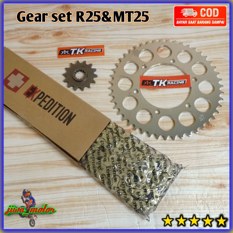 Jual gir gear set R25 MT25 TK racing original rantai Gold EXPEDITION ...