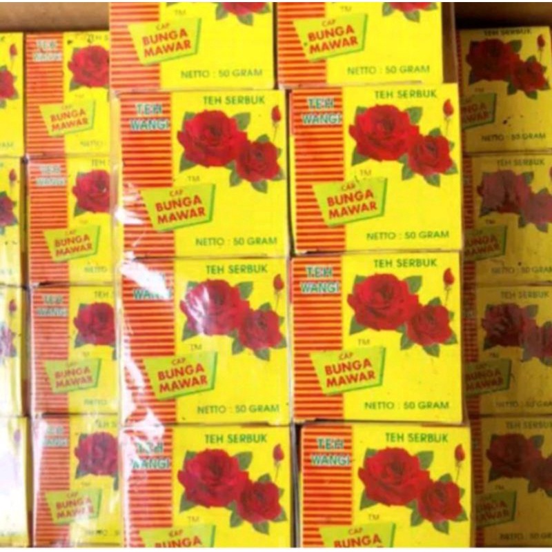 Jual Teh bubuk cap mawar 1 pak isi 10 kotak | Shopee Indonesia