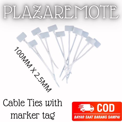 Jual kabel TIES TIS pengikat with MARKER name tag label 100MM x 2.5MM ...