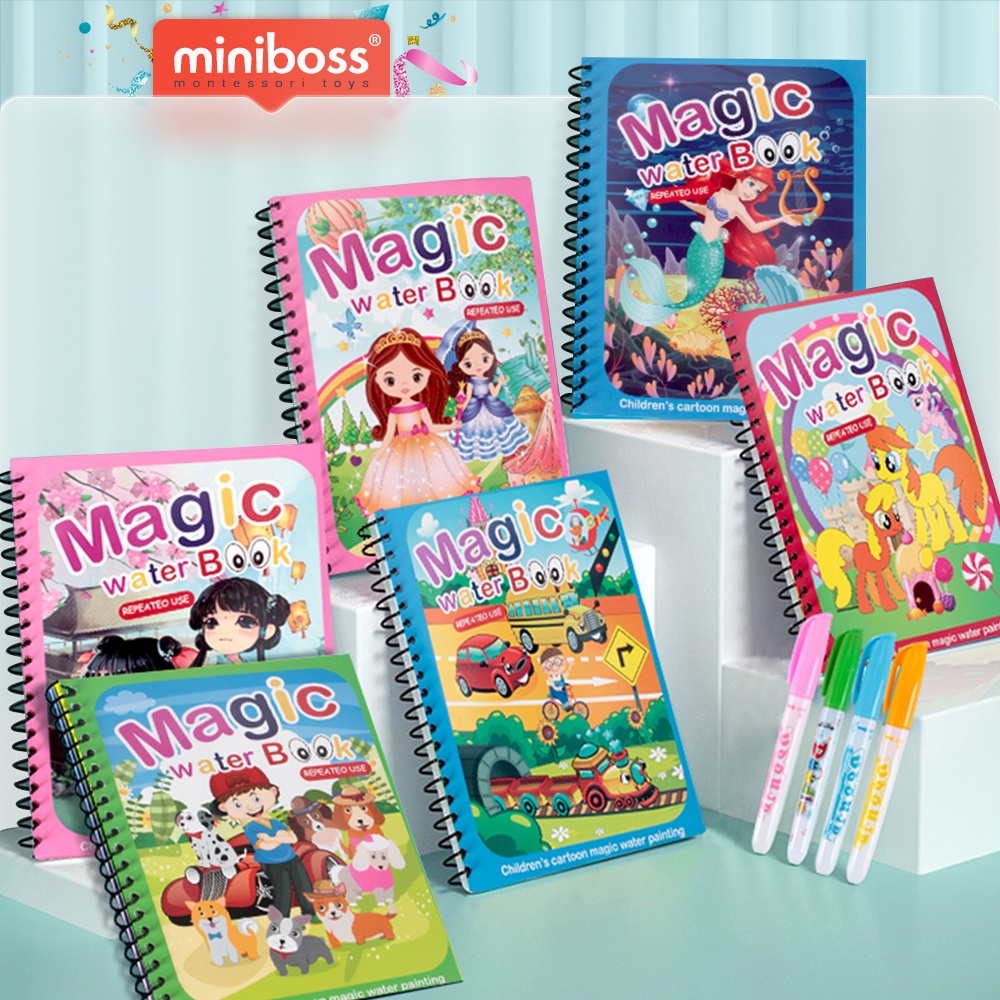 Jual Magic Water Book Magic Water Pen Mainan Edukasi Anak Buku Gambar ...