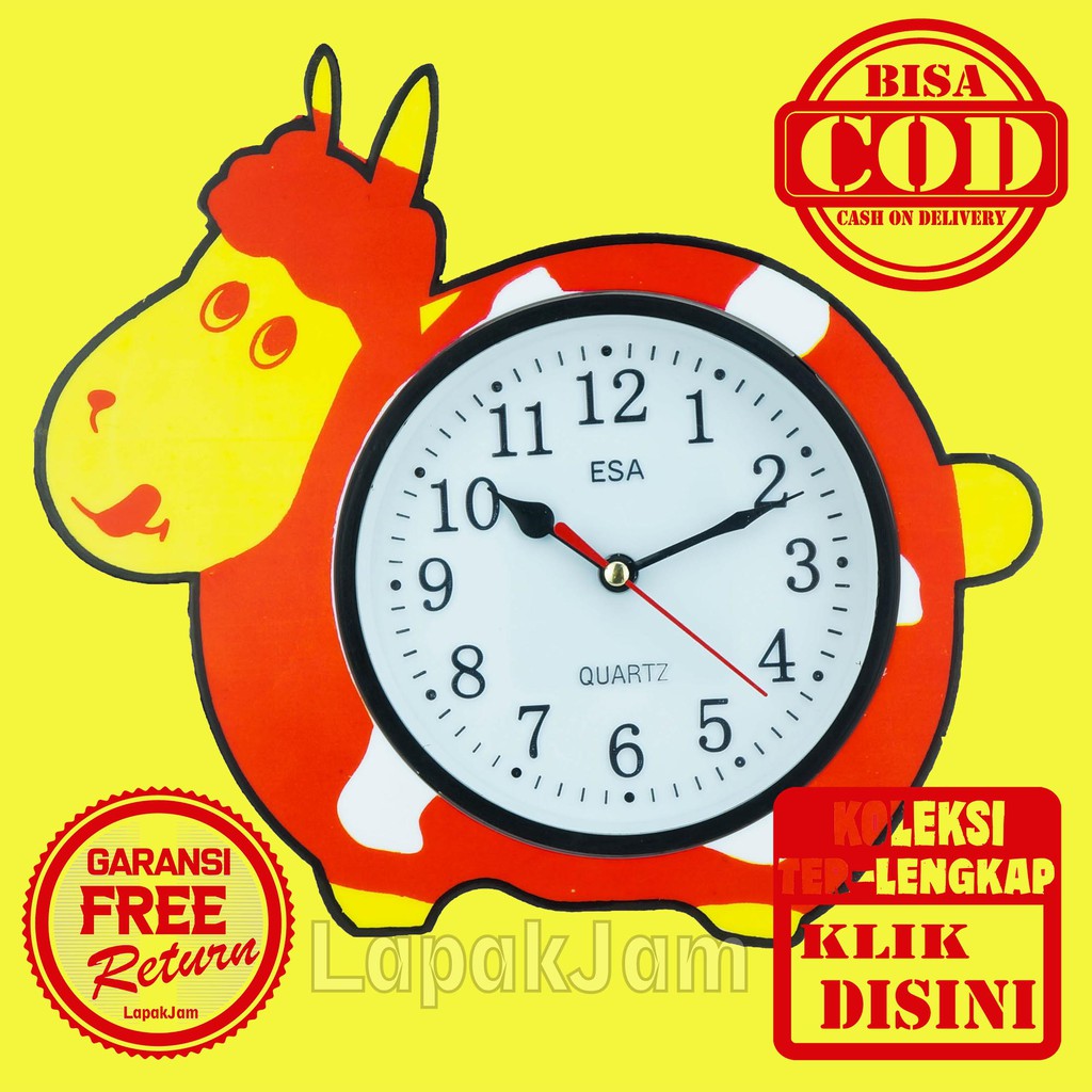 Jual JAM DINDING KARAKTER ANAK ESA 934 DEKORASI RUMAH UNIK MURAH | Shopee Indonesia