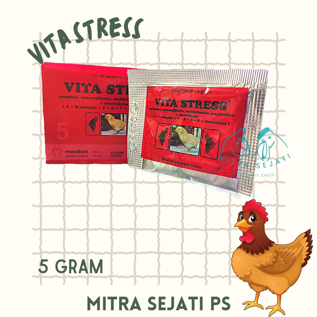 Jual Vita Stress Multivitamin Ayam 5 gram Sachet | Shopee Indonesia