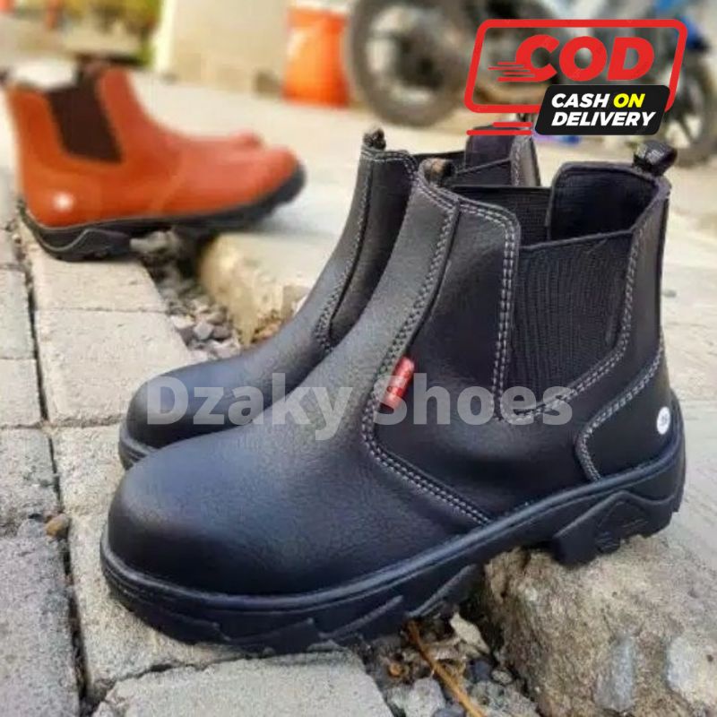 Jual Sepatu Safety Pria Slip On Boot King Skn Kulit Buatan Import Ujung ...