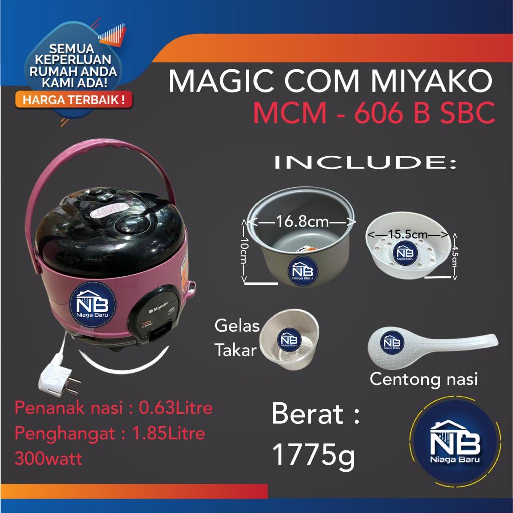 Jual MIYAKO RICE COOKER 0.6 LITER ANTI LENGKET MCM 606 B SBC | Shopee ...