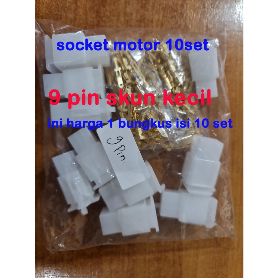 Jual Socket motor 9 pin kecil 10 set/ connector skun mobil soket ...